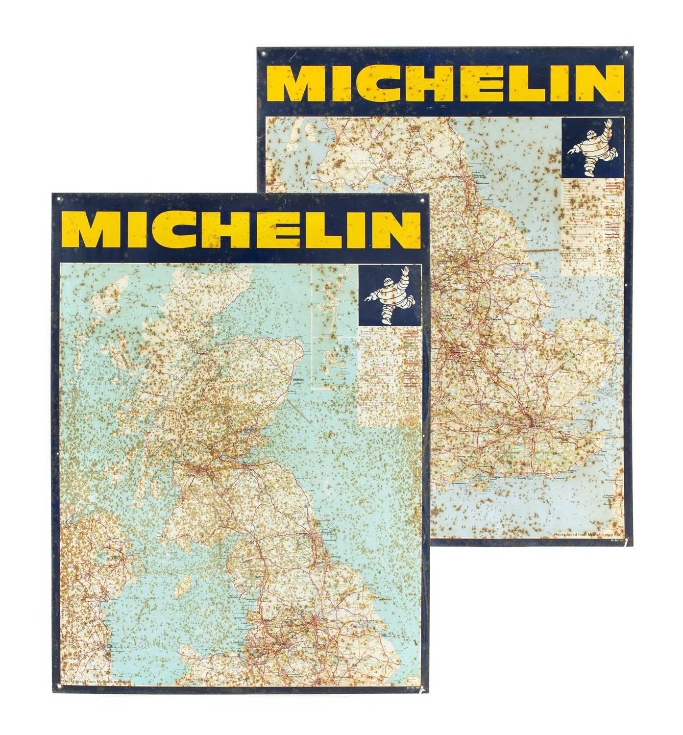 Lot 750 - Two Michelin Road Map Signs, each numbered