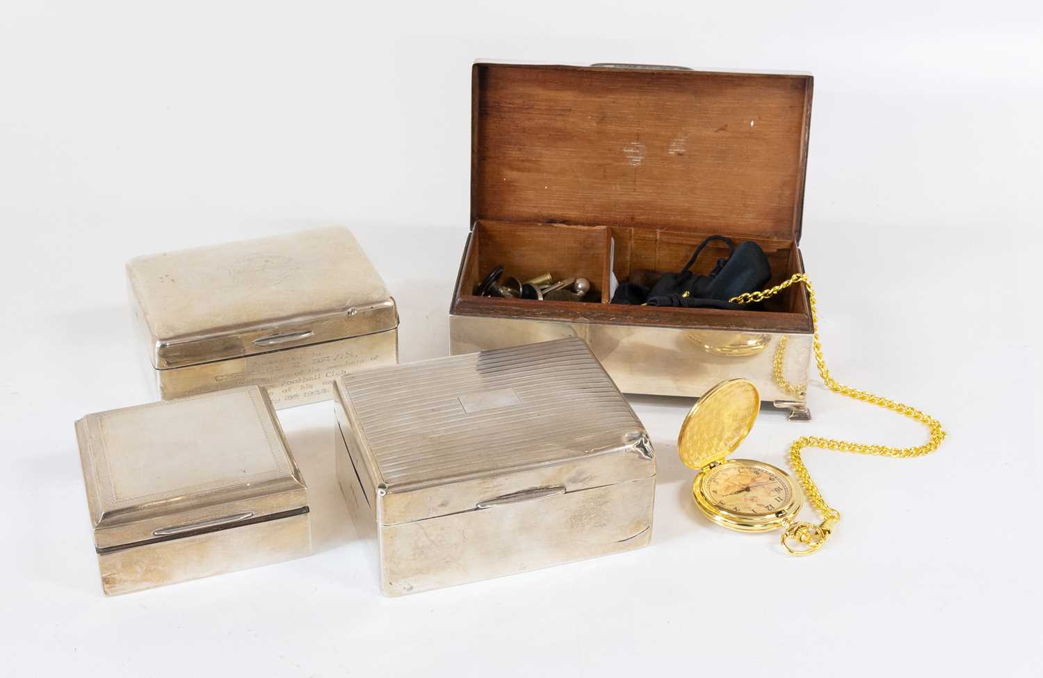 Lot 11 - Four Various Silver Cigarette-Boxes, three