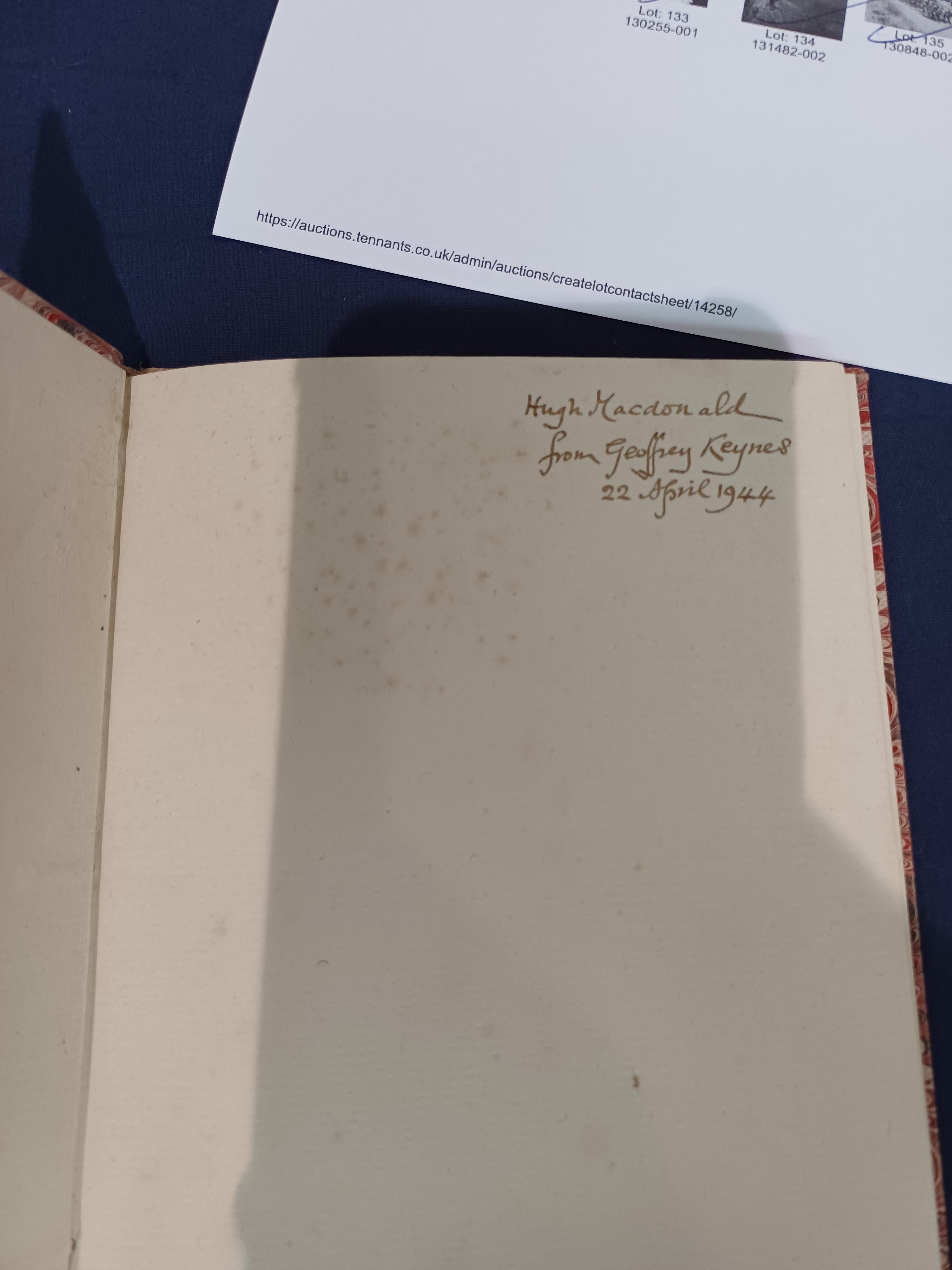 Lot 21 - Keynes (Geoffrey). John Ray: A Bibliography.