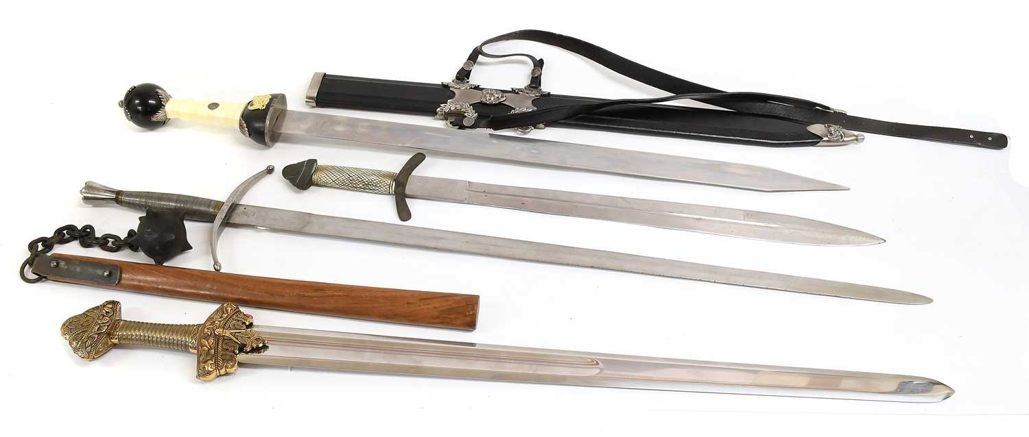 Lot 314 - Four Replica/Fantasy Swords, comprising