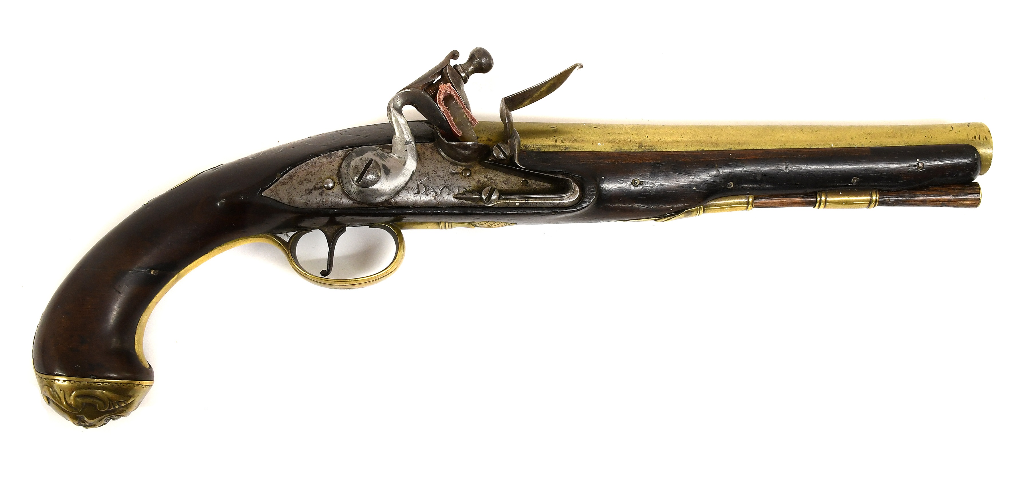 Lot 384 - An 18th Century Flintlock Travelling Pistol