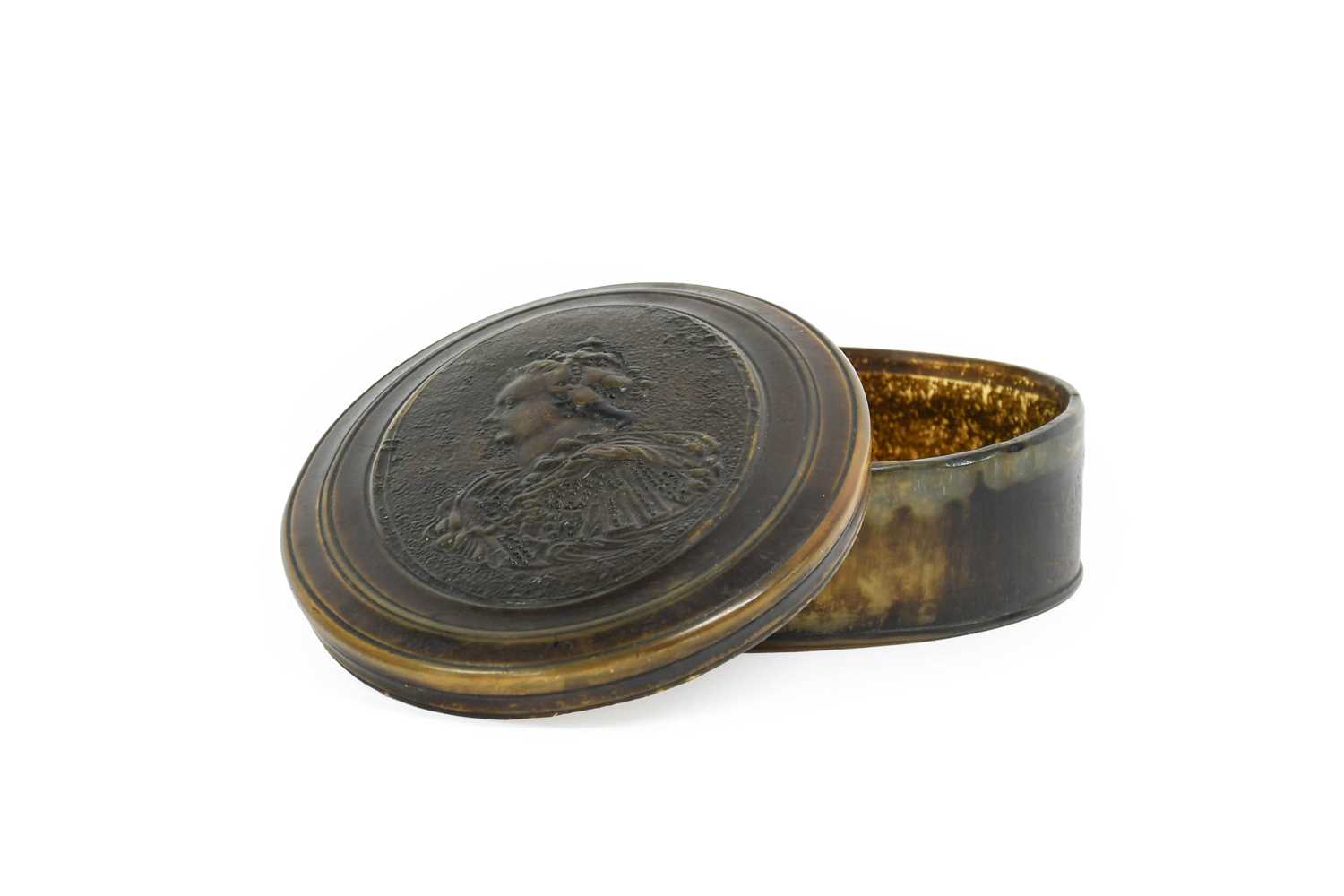 Lot 98 - A Pressed Horn Snuff Box, early 18th century,