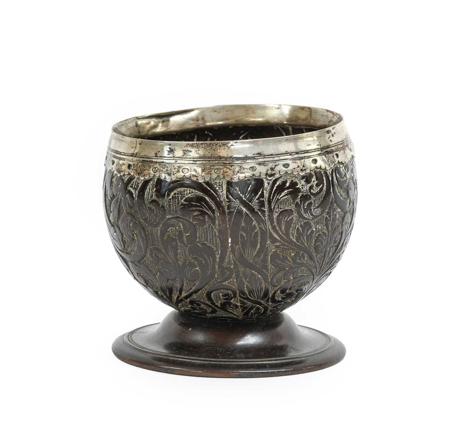 Lot 112 - A Silver Mounted Coconut Cup, 17th/18th