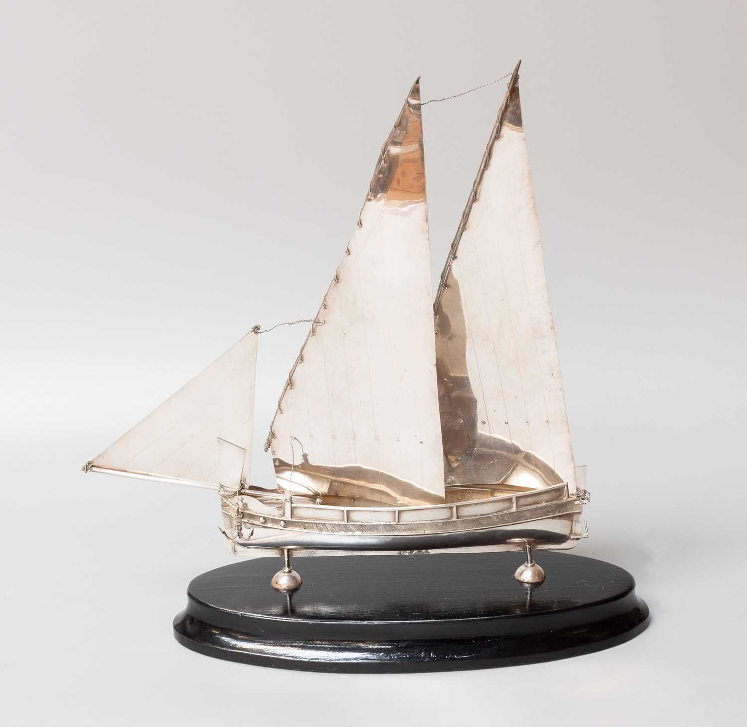 Lot 107 - A Maltese Silver Model of a Sailboat,