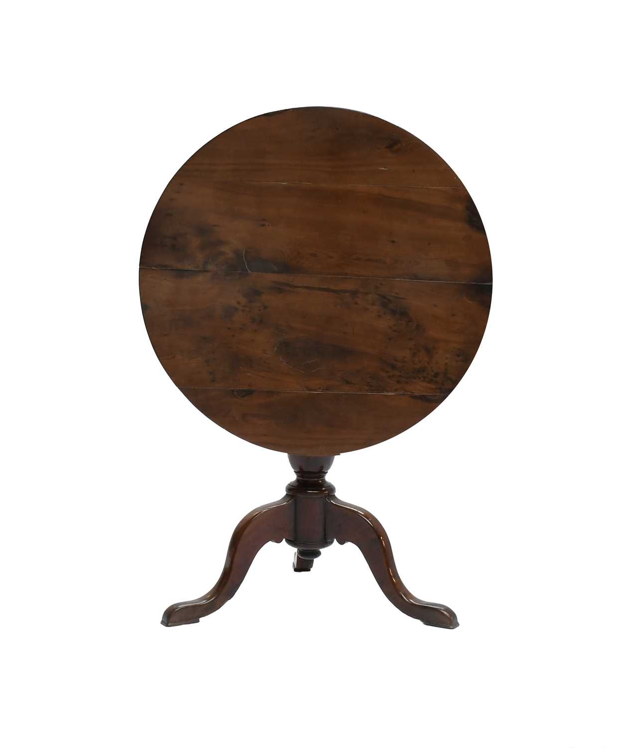 Lot 353 - A Solid Yew Wood Tilt-Top Tripod table,