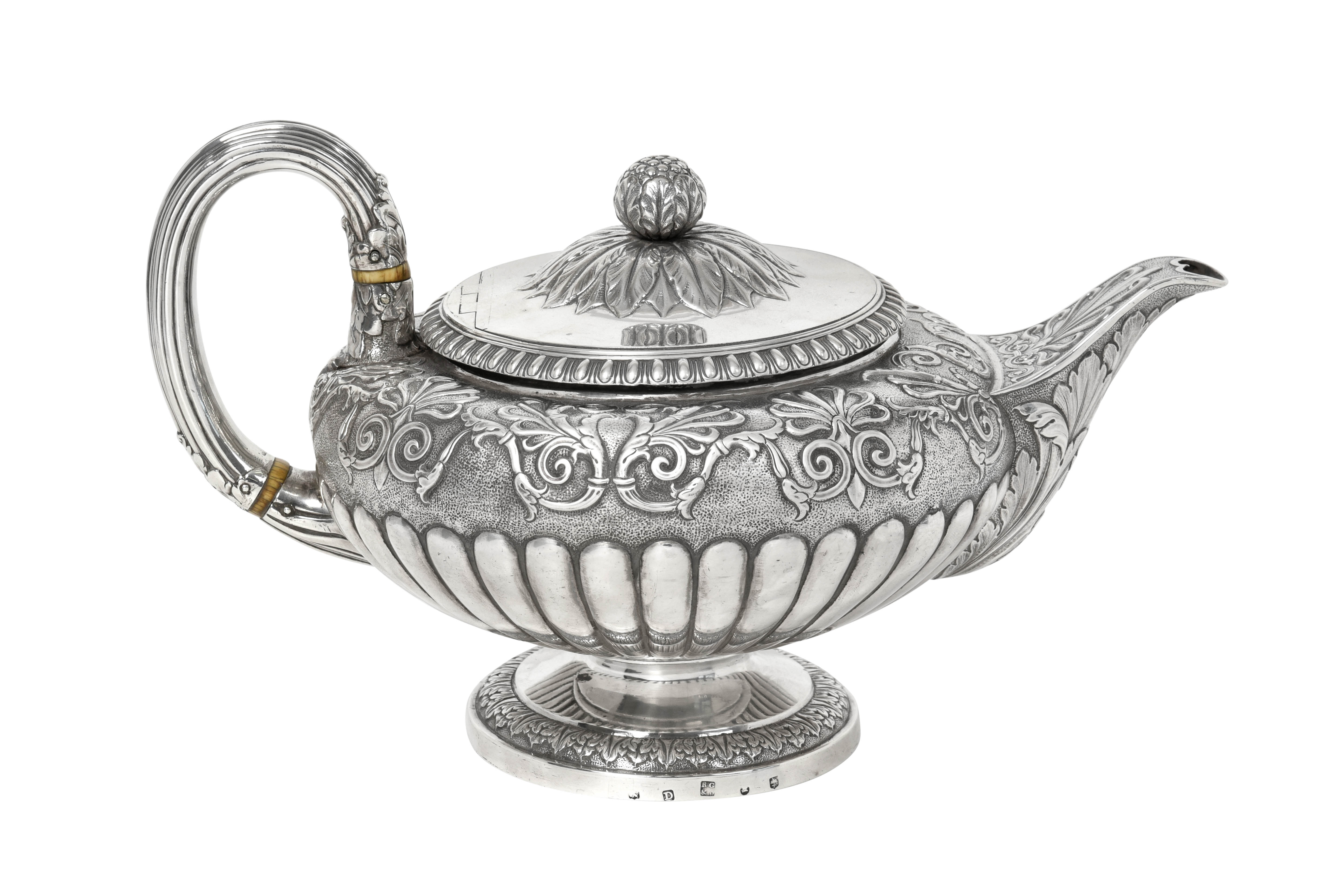 A George IV Scottish Silver Teapot,