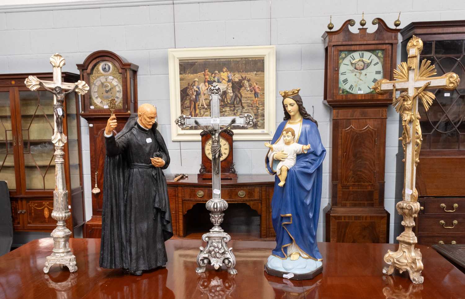 Lot 351 - A Painted Plaster Devotional Figure of the