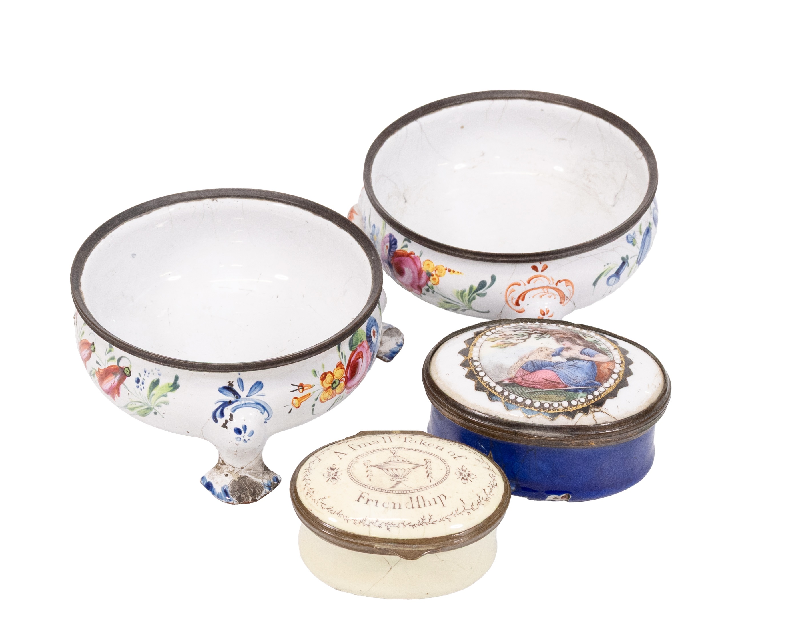 Lot 221 - A South Staffordshire Enamel Patch Box,