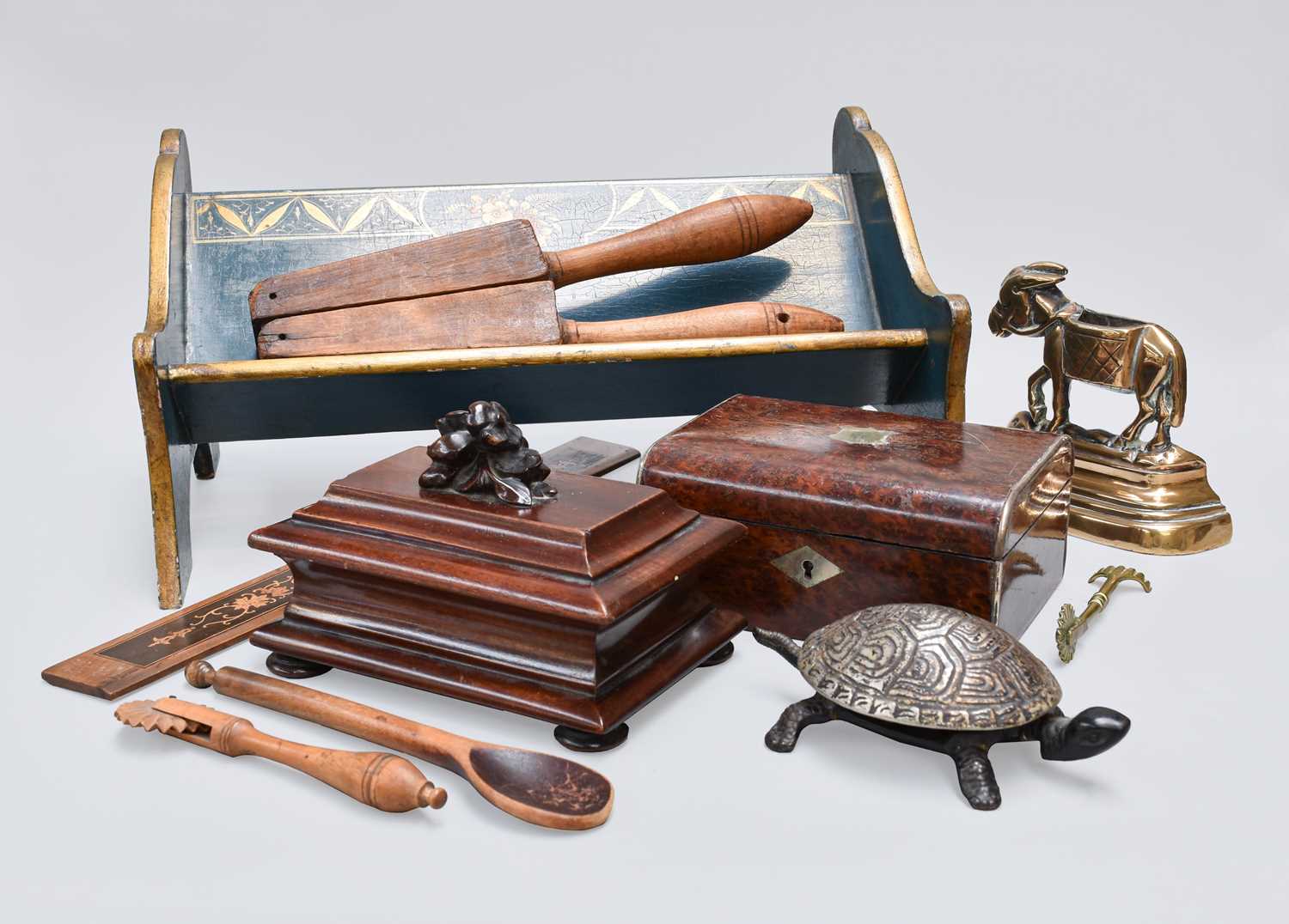 Lot 122 - An Olive Wood Marquetry Ruler, 19th century,