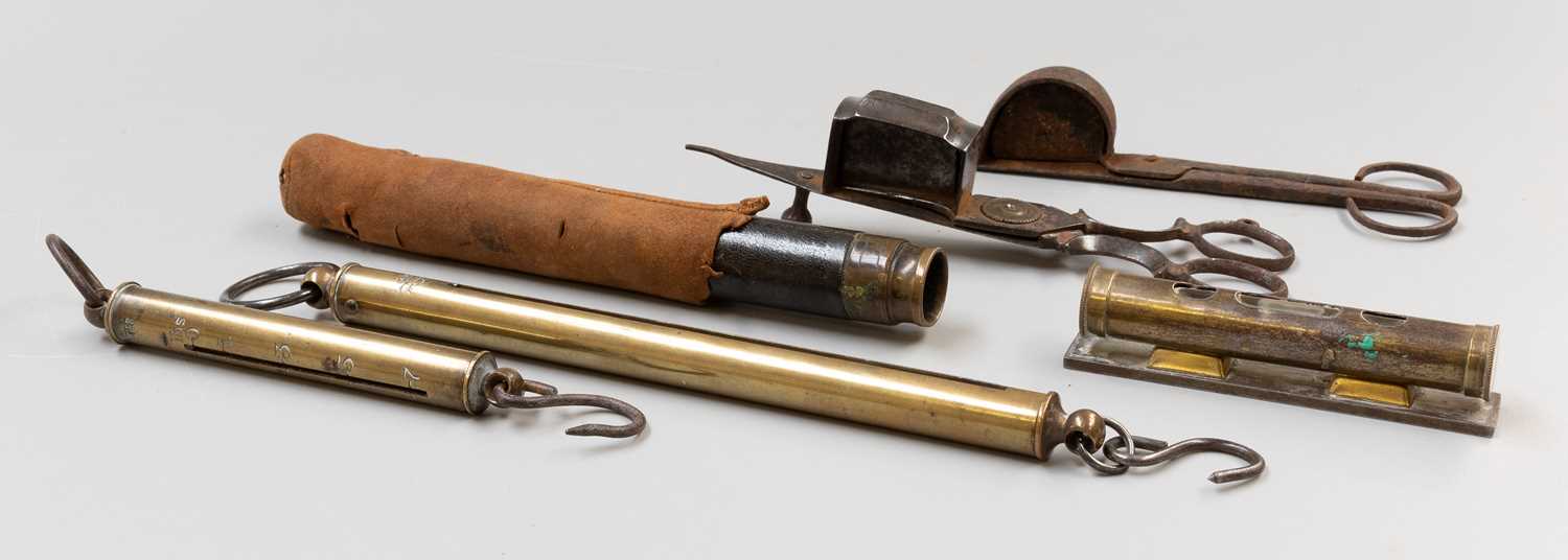 Lot 37 - Two Brass Spring Balances, together with a