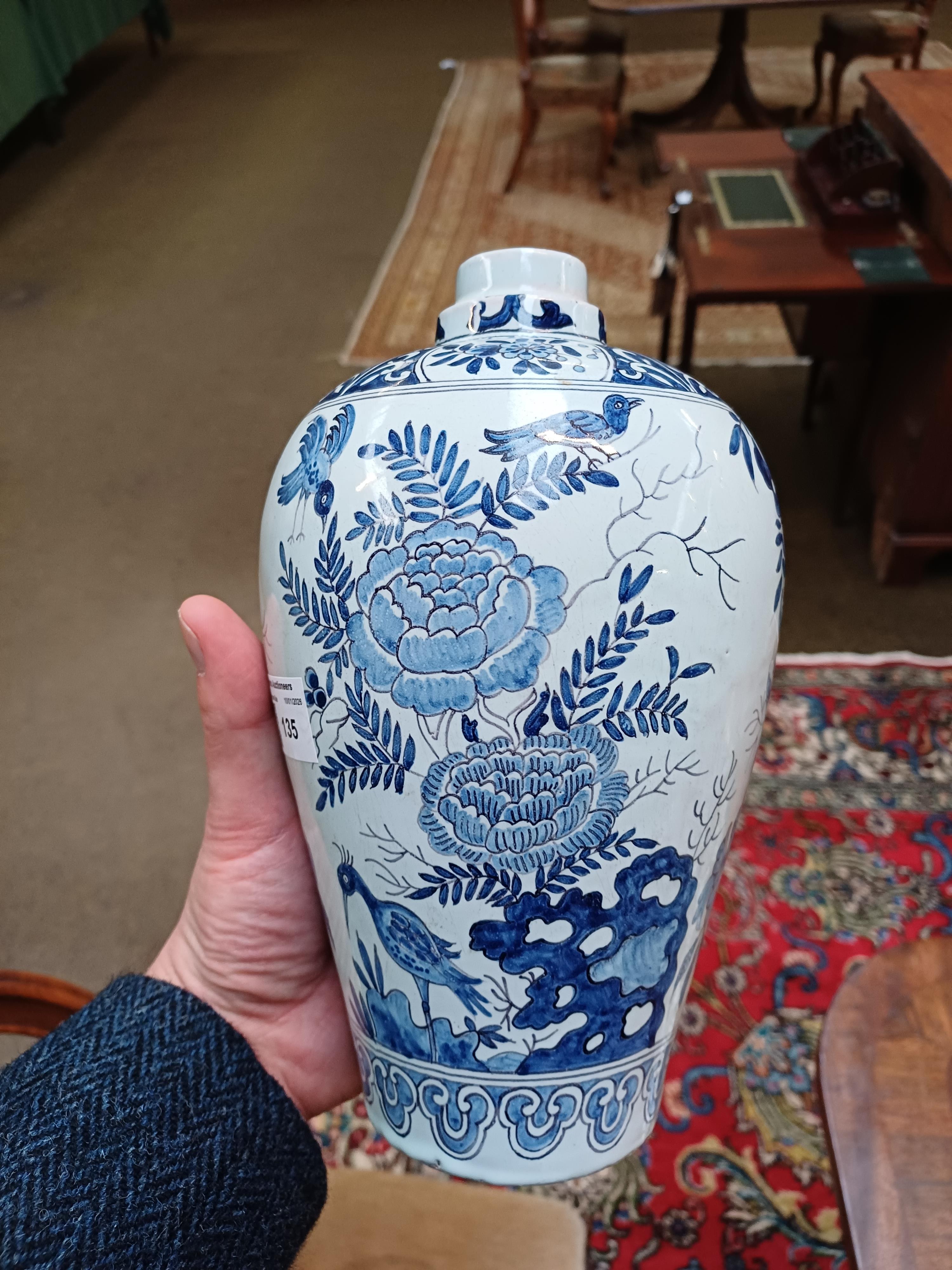 Lot 135 - A Dutch Delft Jar, 18th century, high