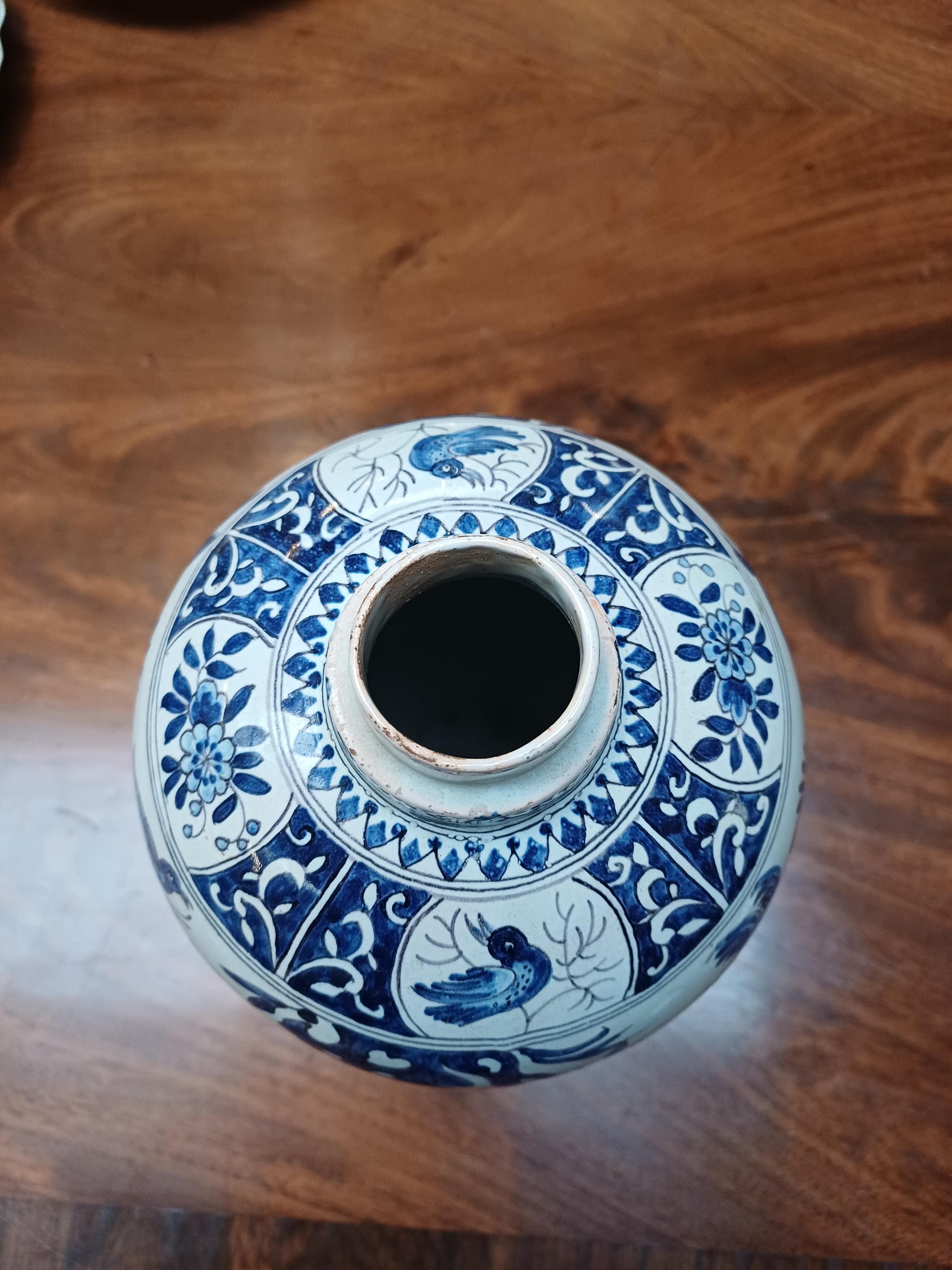 Lot 135 - A Dutch Delft Jar, 18th century, high