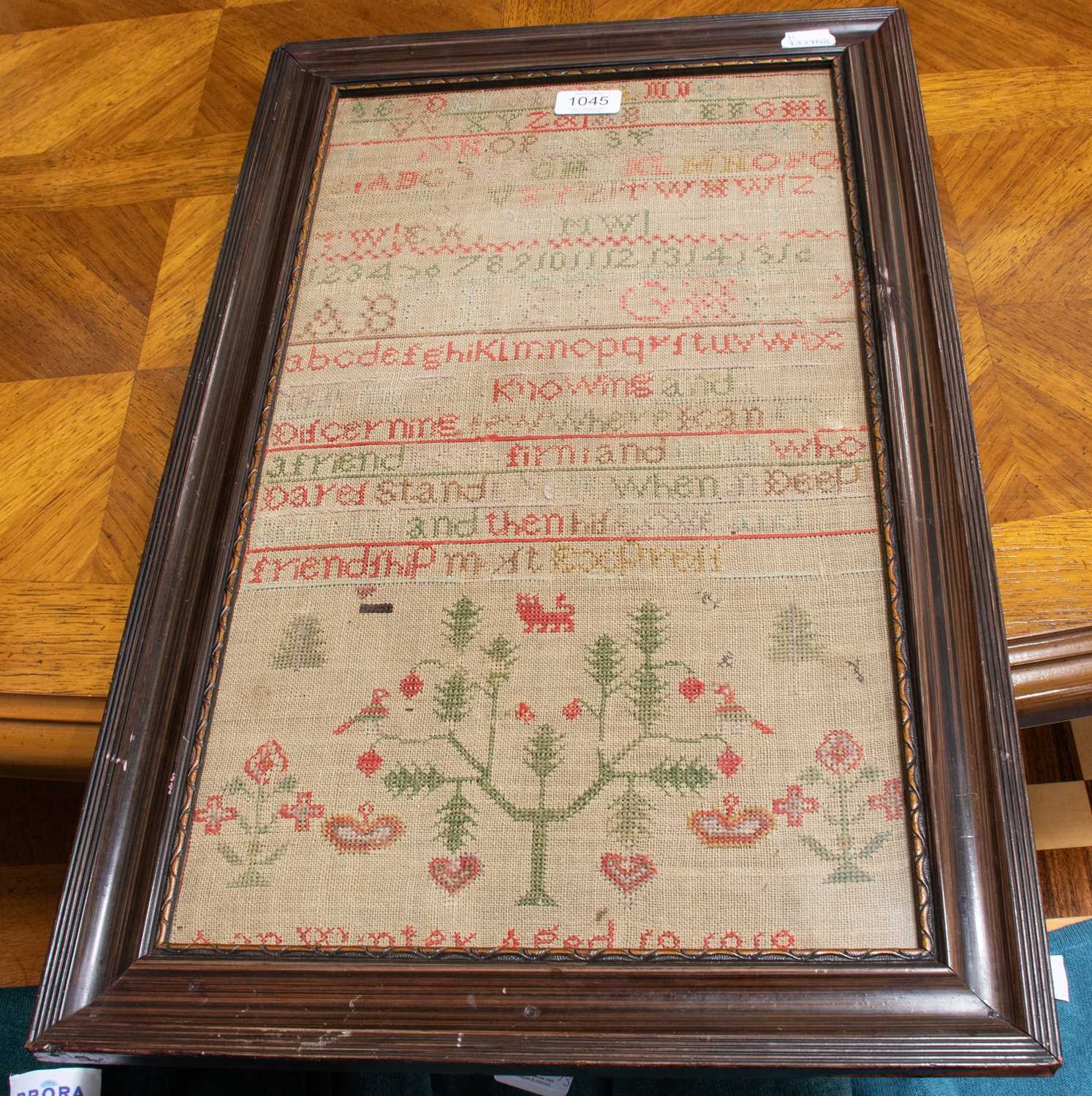 Lot 1045 - An Alphabet Sampler Worked By Anna Winter,