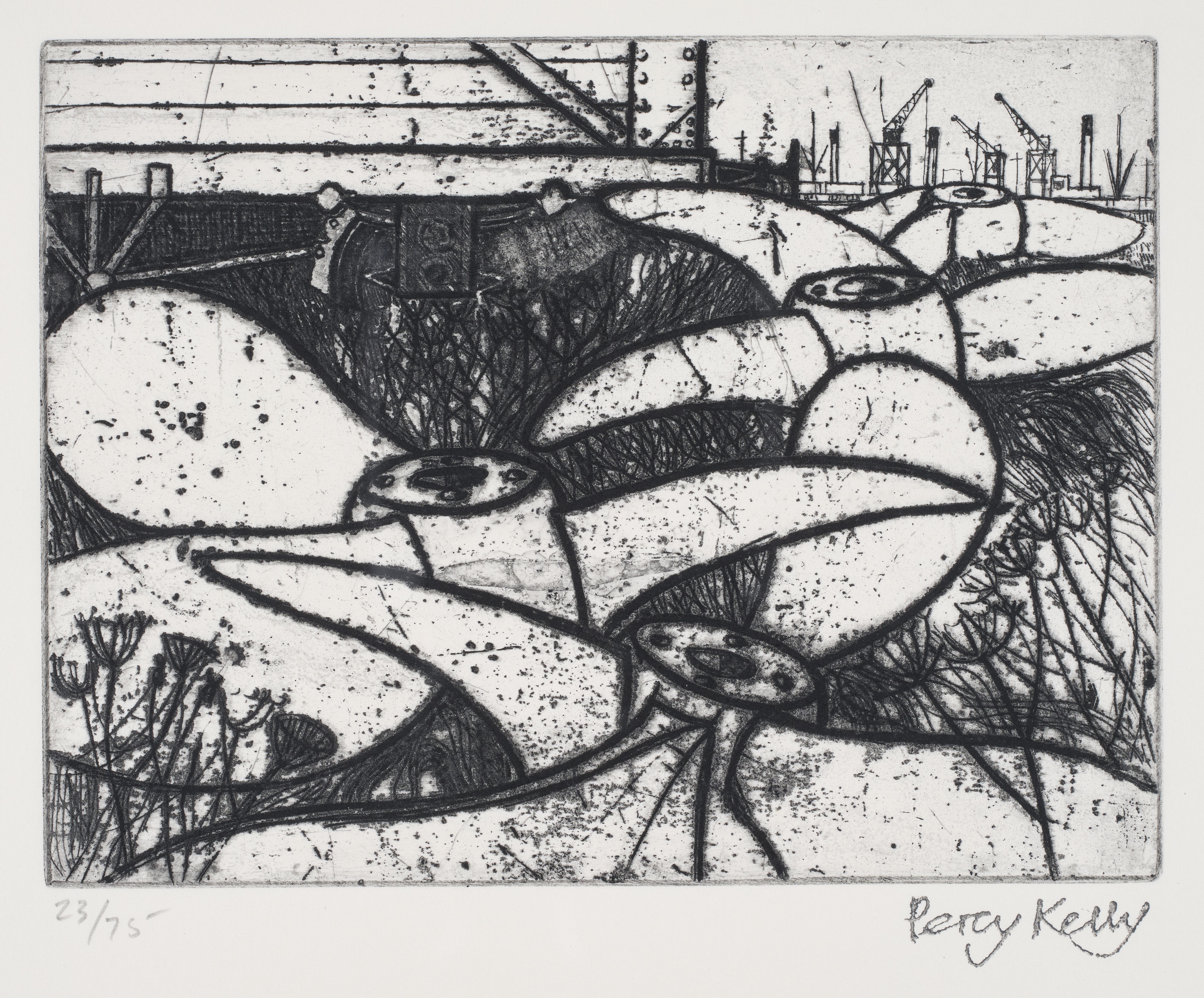Lot 487 - Percy Kelly (1918-1993) Workington Ship Yard