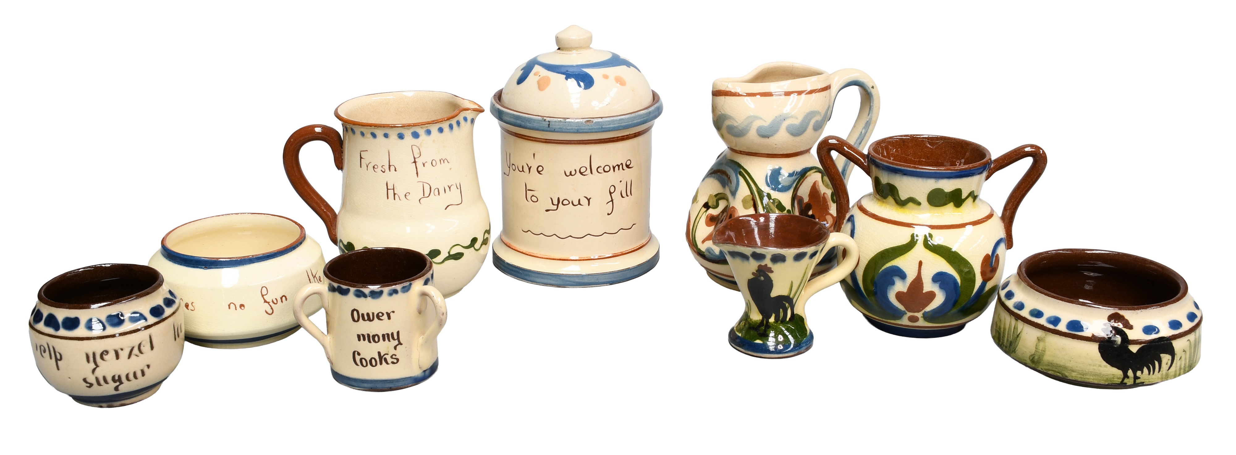 Lot 1108 - Assorted Pottery and China, including five