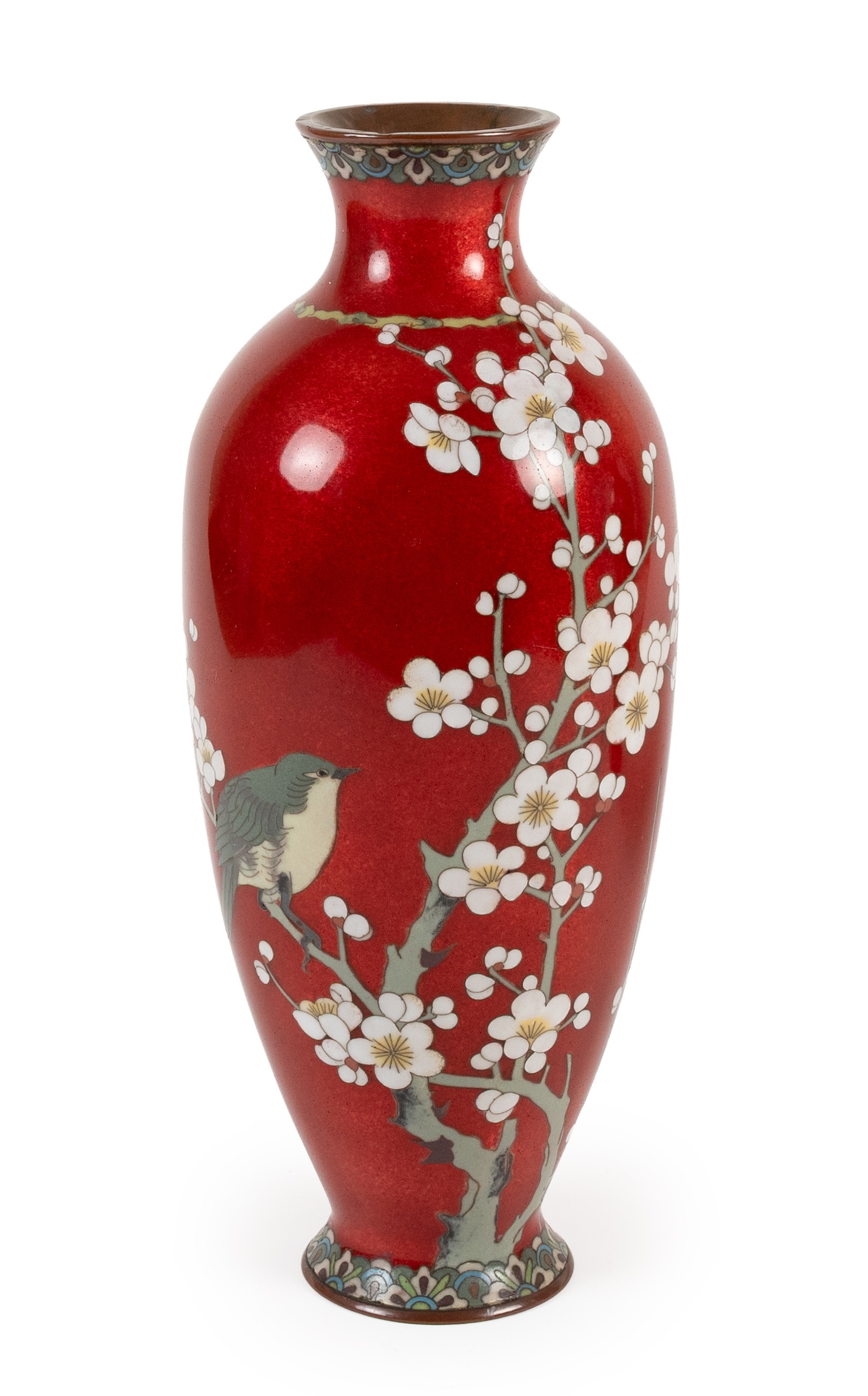 Lot 101 - A Pair of Japanese Cloisonne Vases, Meiji