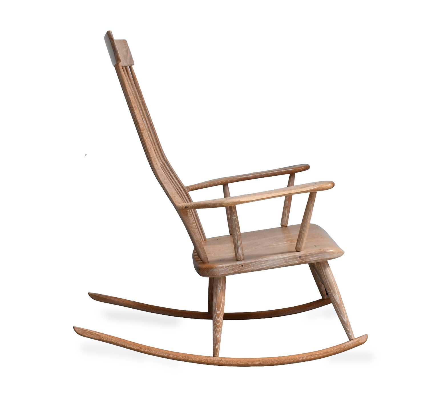 Lot 258 - A Modern Craftsmen Made Limed Oak Rocking