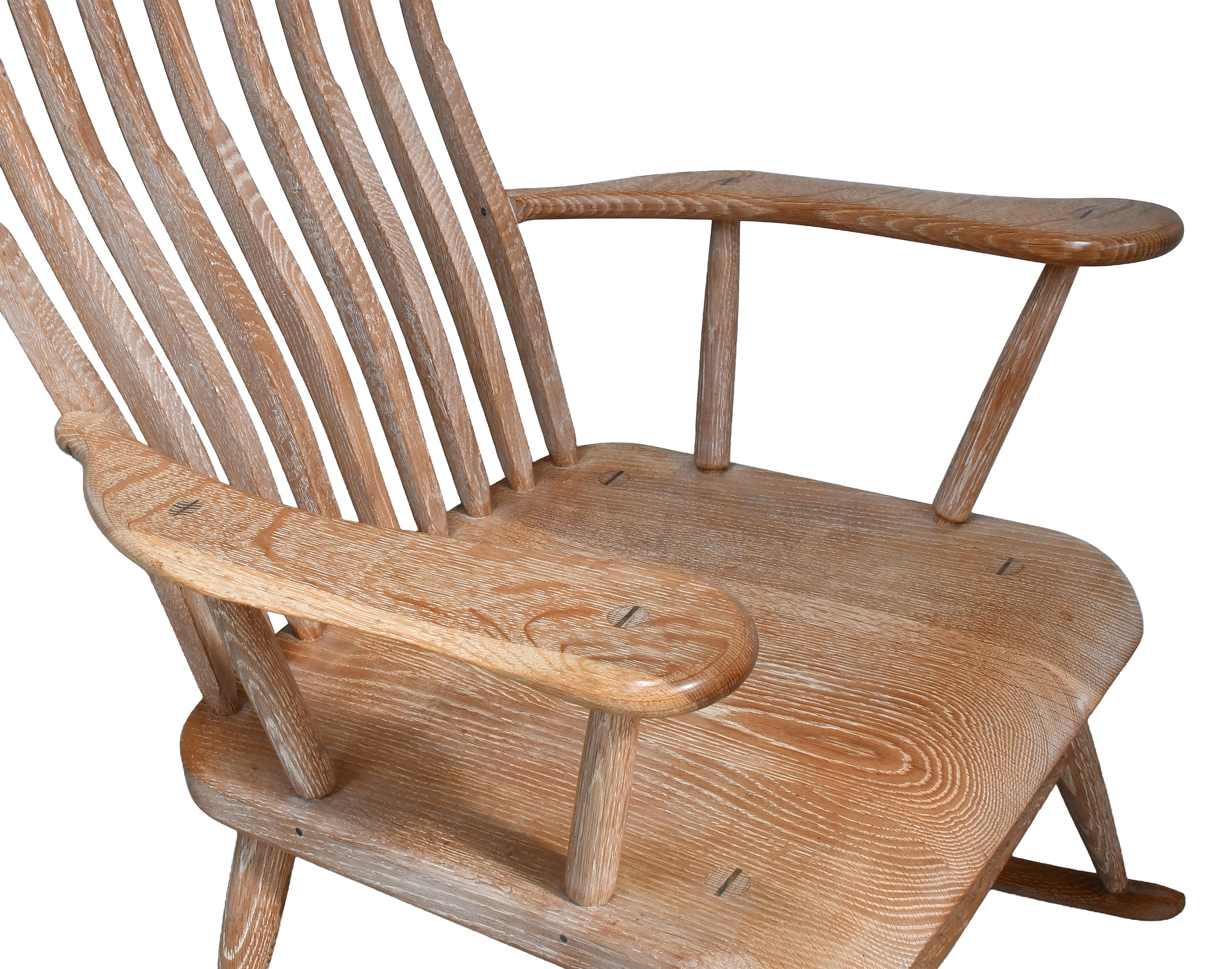 Lot 258 - A Modern Craftsmen Made Limed Oak Rocking