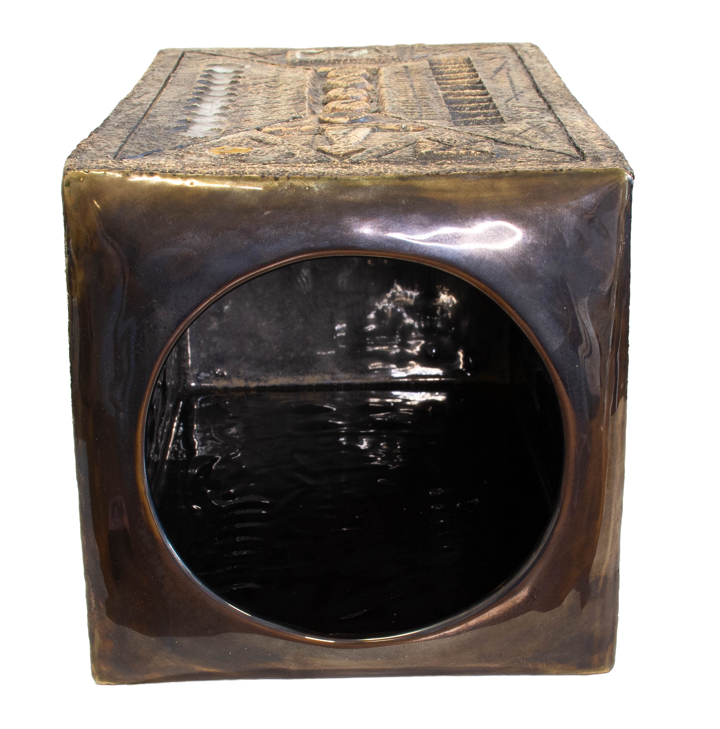 Lot 625 - A Troika Pottery Cube Plant Holder,