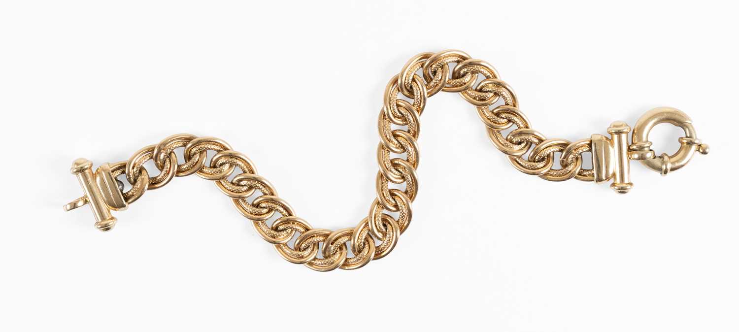 Lot 61 - A Fancy Link Bracelet, stamped '375', length