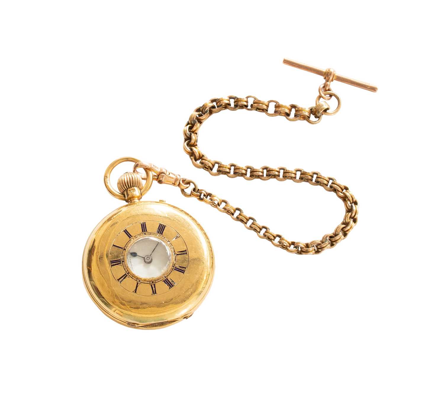 Lot 173 - An 18 Carat Gold Half Hunter Pocket Watch,