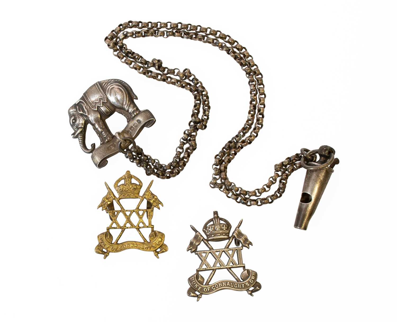Lot 83 - A Victorian Silver Crossbelt Badge, Chains