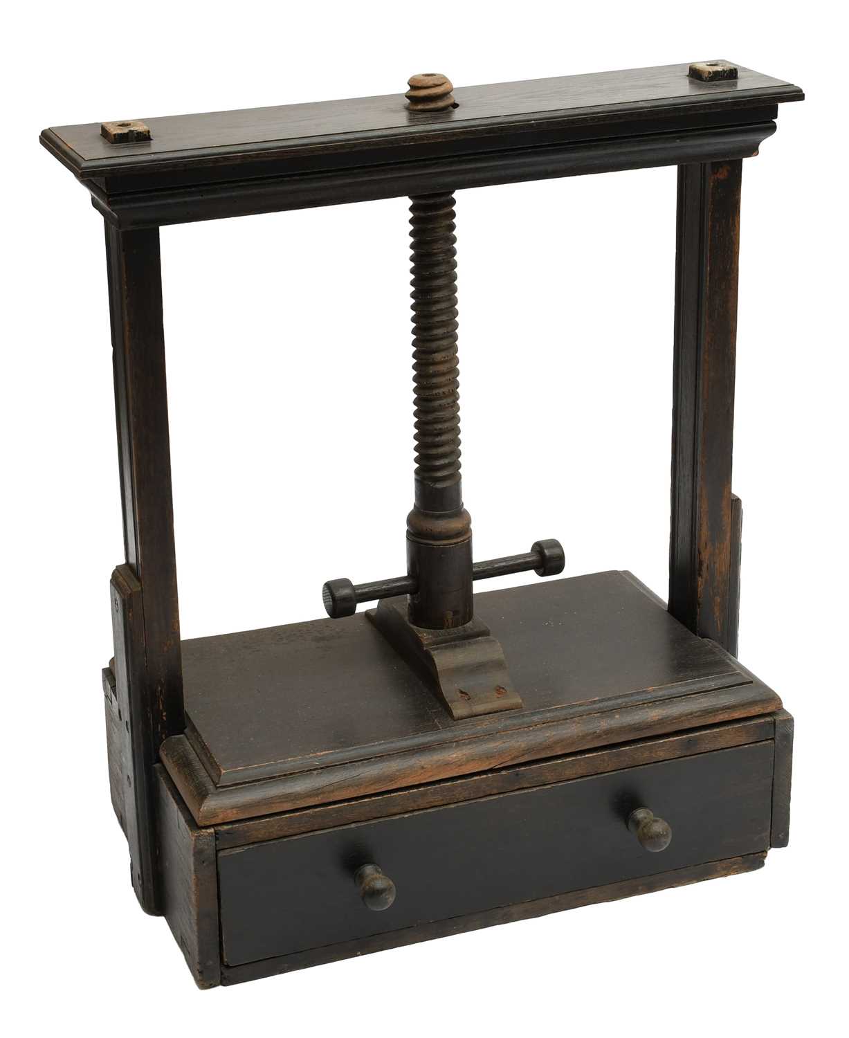 Lot 451 - A 19th Century Stained Pine Book Press, 67cm