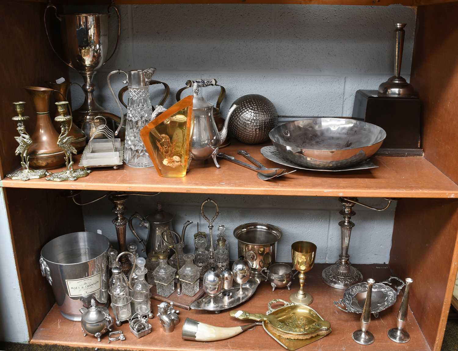 Lot 63 - A Pair of Old Sheffield Plate Candlesticks,