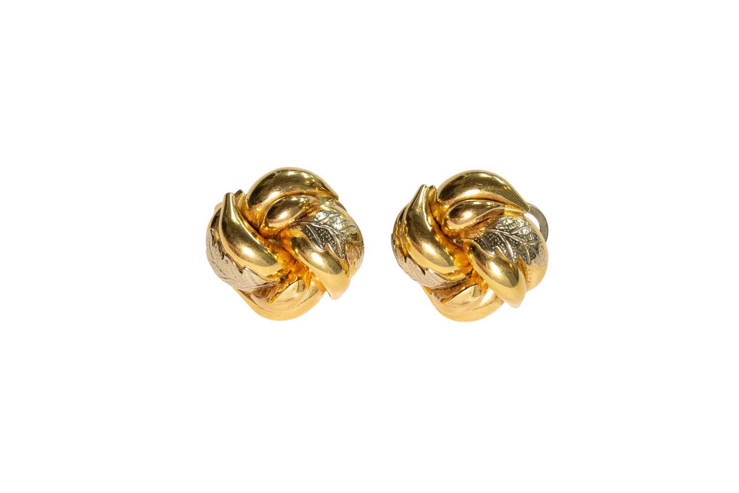Lot 114 - A Pair of Earrings, of knot form with
