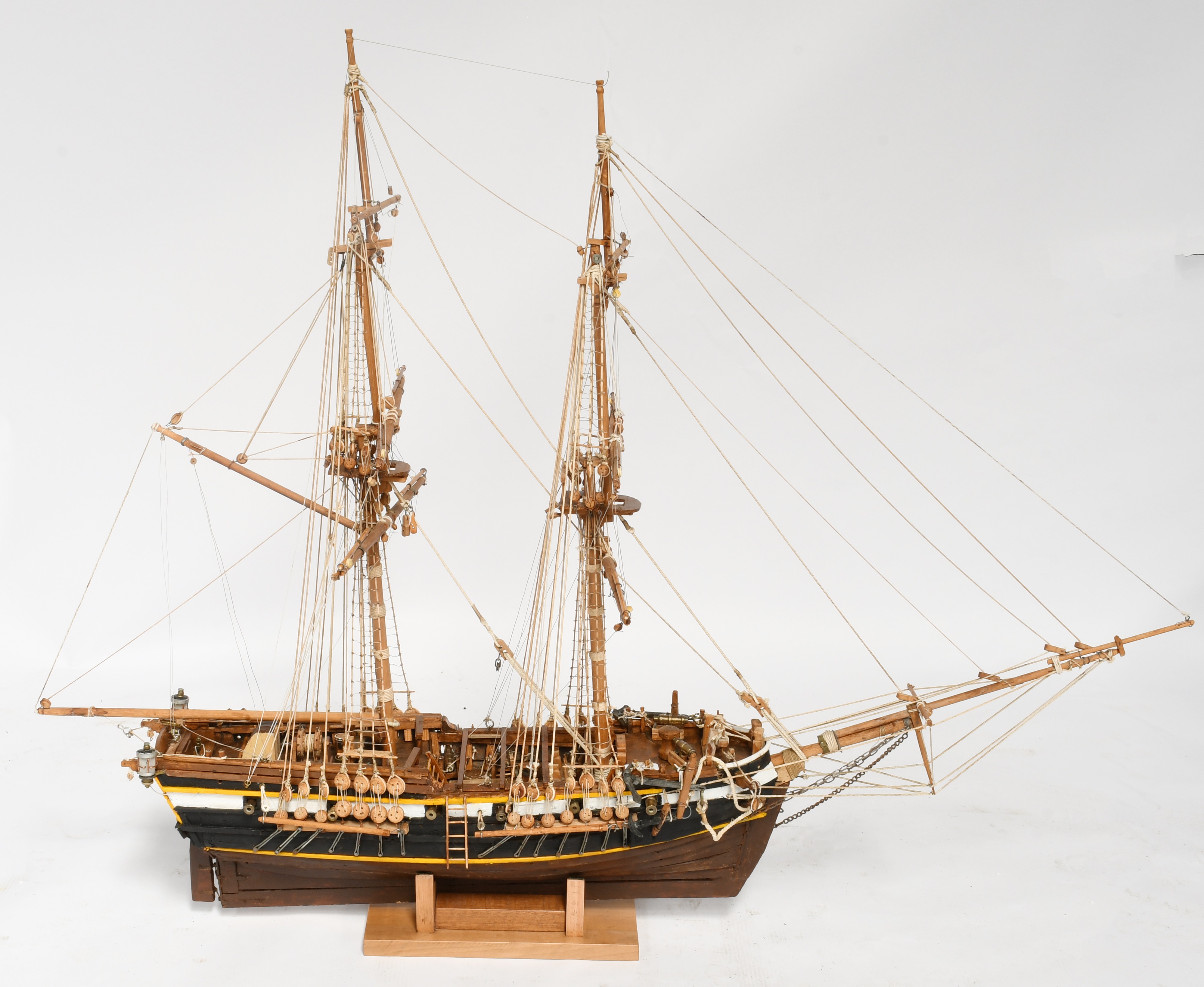 Lot 552 - A Scratch Built Model of a 12 Gun 'Brig' Man