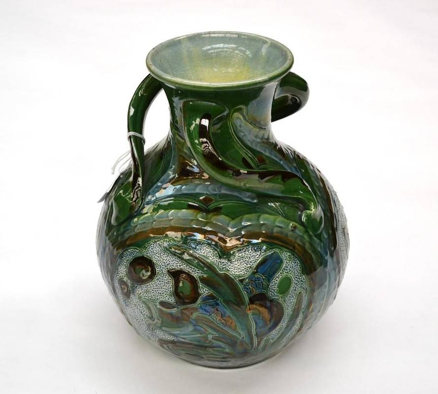 Lot 624 - A C.H.Brannam Barum Ware Vase, dated 1900,
