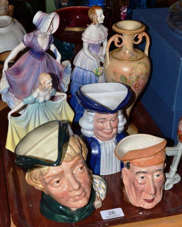 Lot 26 - Katzhütte figure of a lady, two figures, a