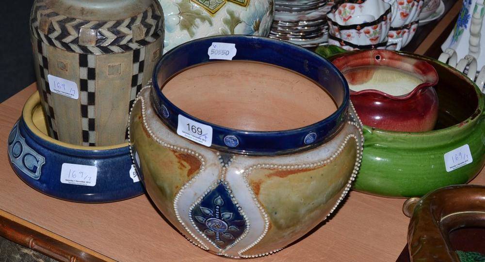 Lot 169 - Doulton vase and jardiniere, Bermantoft