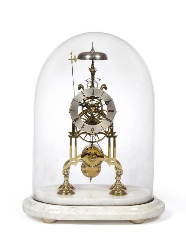 Lot 1000 - A Brass Skeleton Timepiece with Passing