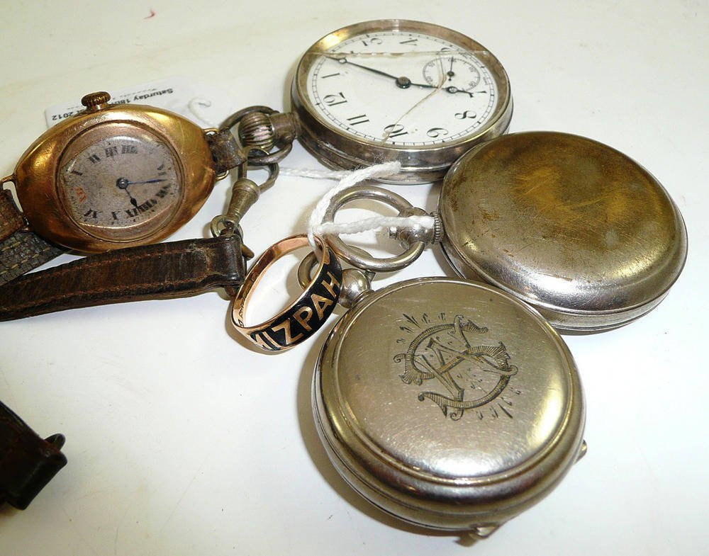 Lot 63 - Two compasses, open faced pocket watch case