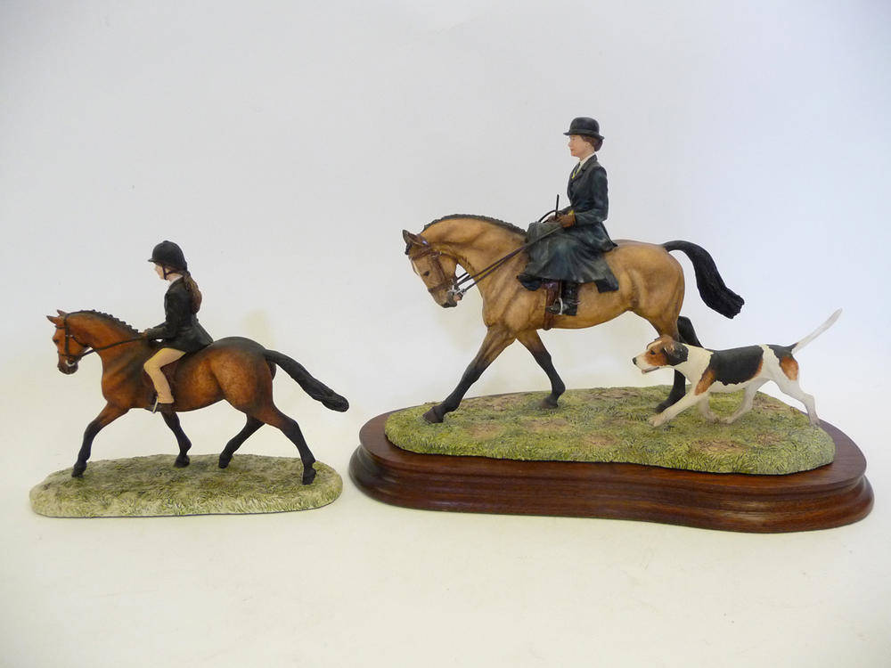 Lot 1032 - Border Fine Arts Horse, Rider and Hound