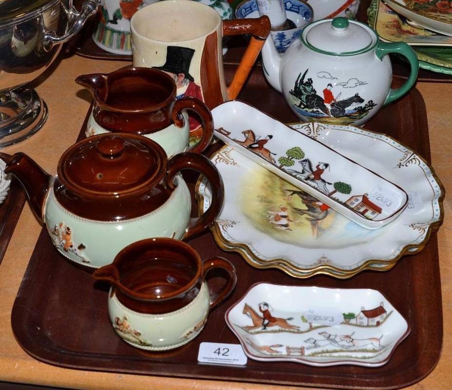 Lot 42 - Pair of Royal Crown Derby fox hunting cabinet