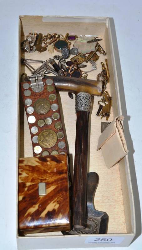 Lot 250 - Small tortoiseshell hinged box, parasol