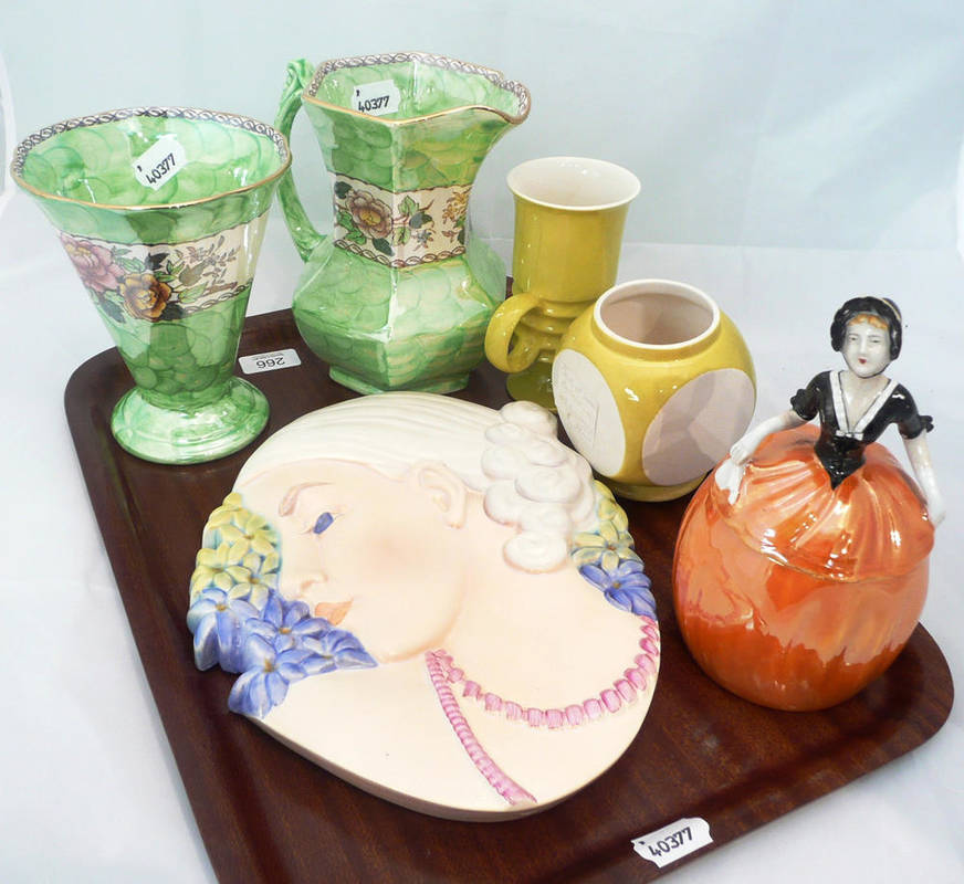 Lot 266 - A Carlton ware dresser doll, a Beswick wall