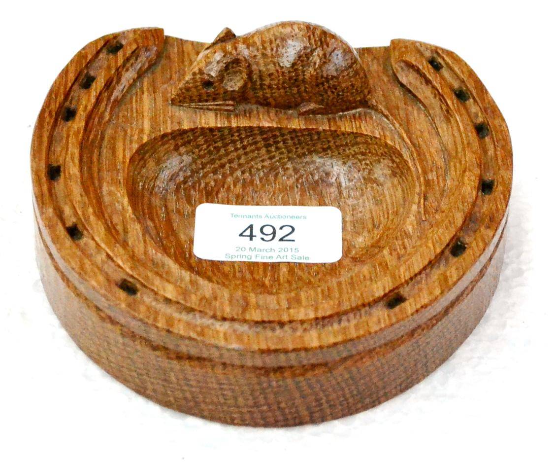 Lot 492 - A Robert "Mouseman " Thompson Oak Horseshoe