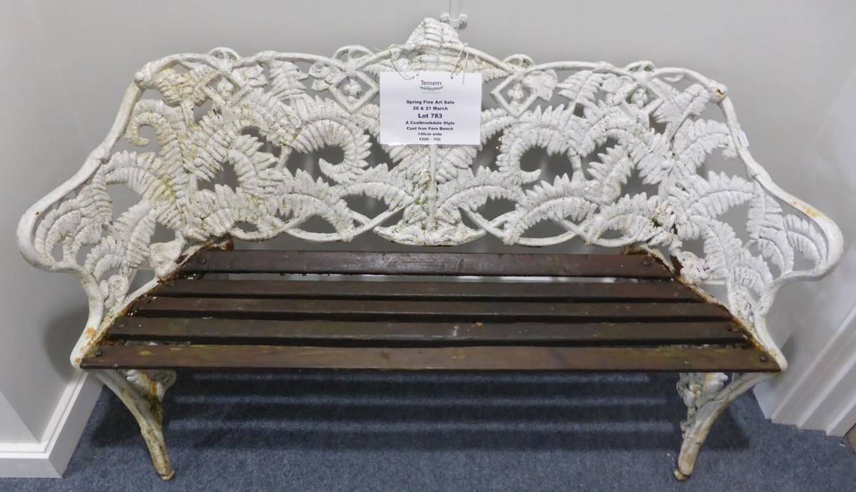 Lot 783 - A Coalbrookdale Style Cast Iron Fern Bench,