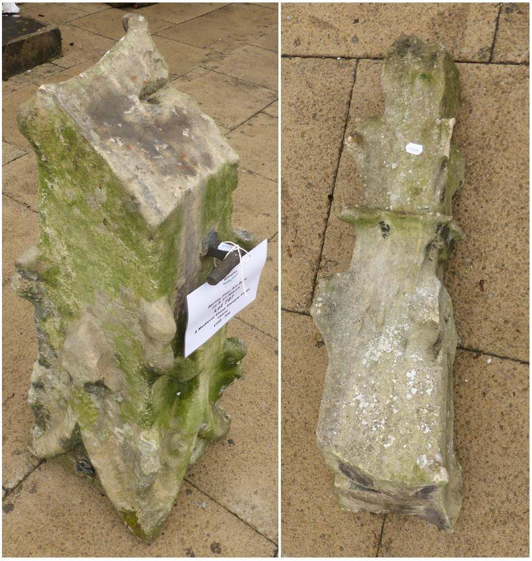 Lot 797 - A Medieval Stone Steeple Finial, of pyramid