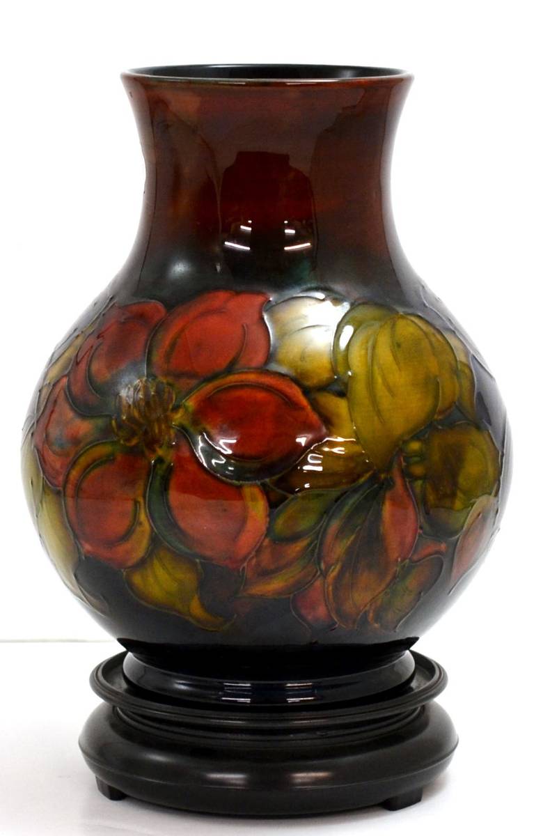 Lot 502 - A Walter Moorcroft Flambé Clematis Pattern