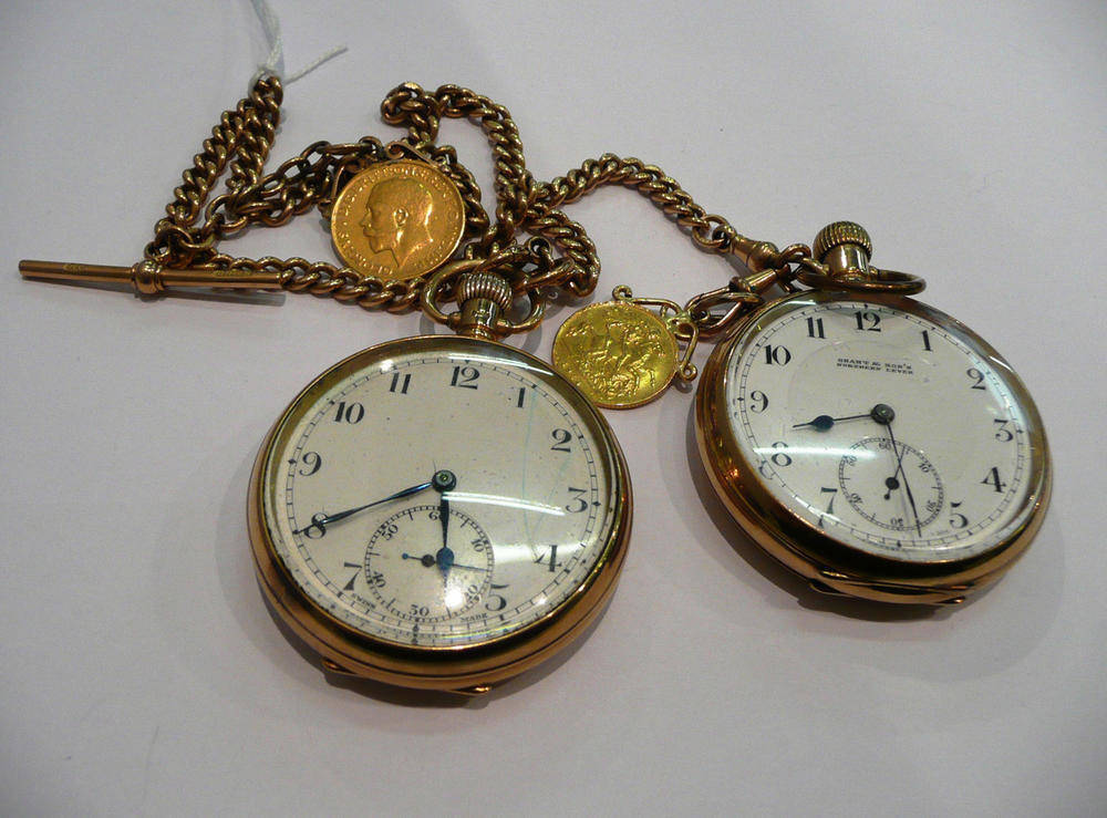Lot 167 - A 9ct gold cased pocket watch, an Albert