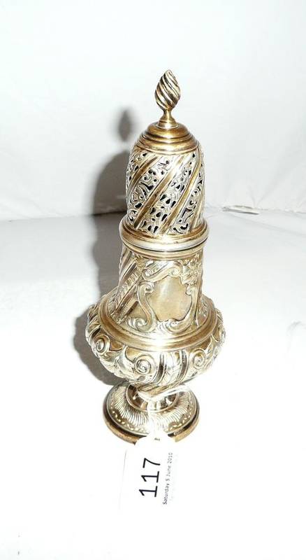 Lot 117 - A silver castor