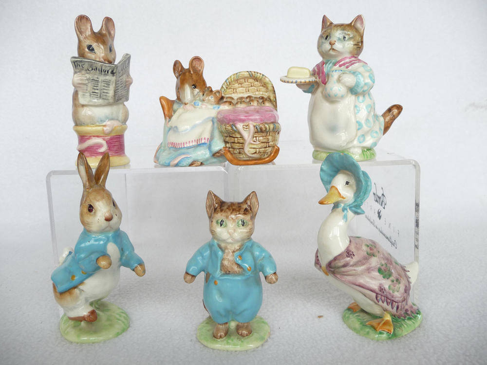 Lot 1064 - Six Beswick Beatrix Potter figures 'Peter