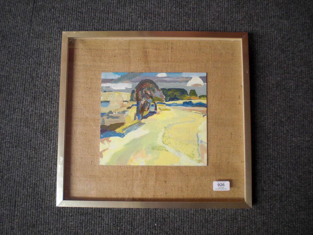 Lot 926 - Derek Hyatt (b.1931) "Hayfield Study" Signed,