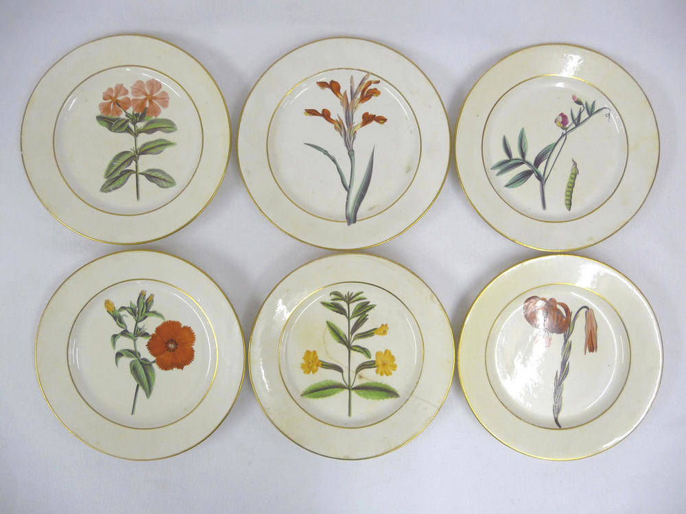 Lot 107 - A Set of Six English Porcelain Botanical