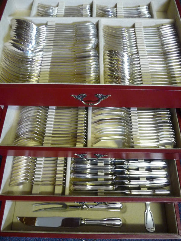 Lot 393 - An Extensive French Silver Plated Canteen,