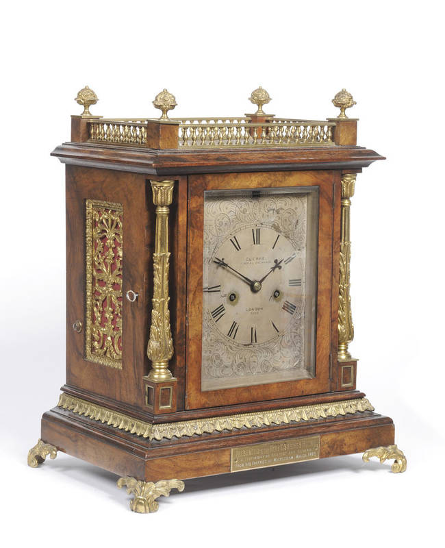 Lot 1013 - A Walnut Striking Bracket Clock, signed
